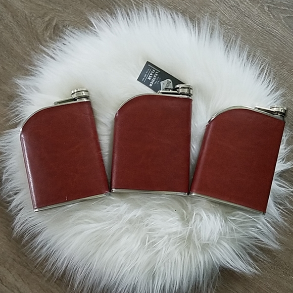 Party Supplies | Faux Leather Stainless Steel Flasks | Poshmark